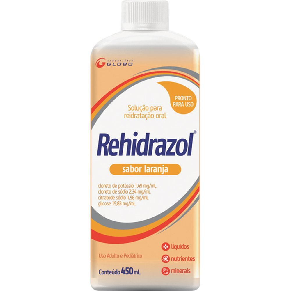 Rehidrazol Solução Oral Frasco 450Ml Sabor Laranja - GLOBO | Martins ...