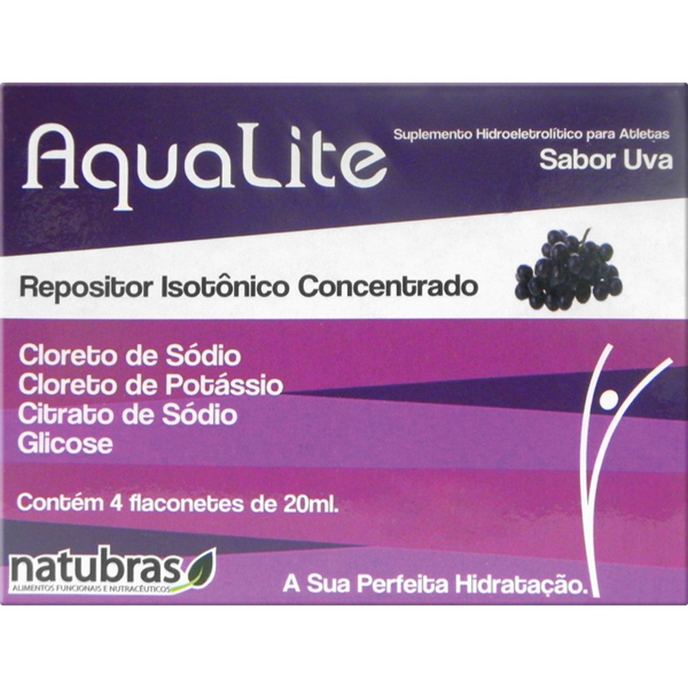 Aqualite Sabor Uva Caixa 4 Flaconetes 20Ml - NTS | Martins Atacado