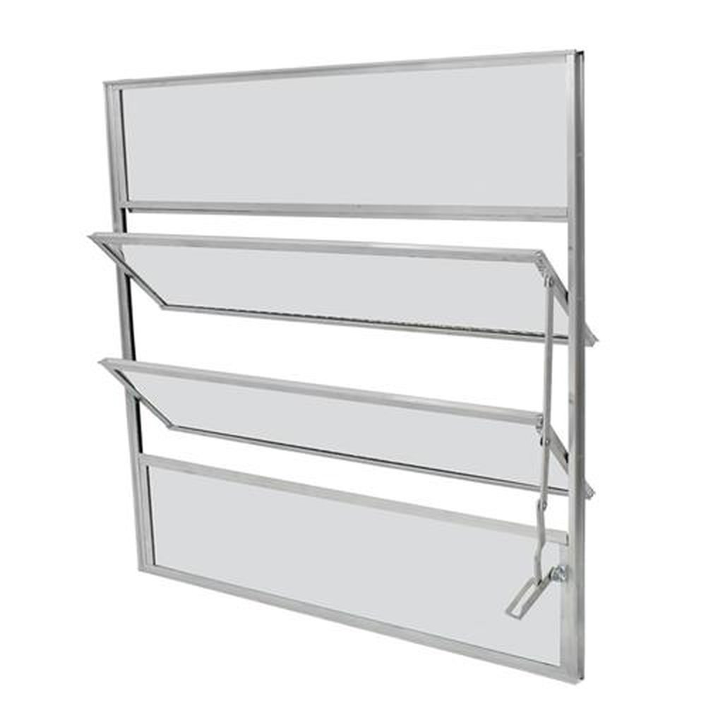 Janela Basculante 80X80 Cm Em Aluminio Natural Vidro Liso De 4 Mm ...