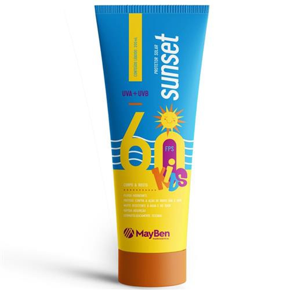 Sunset Protetor Solar Kids Fps 60 com 200 Ml Mayben | Martins Atacado