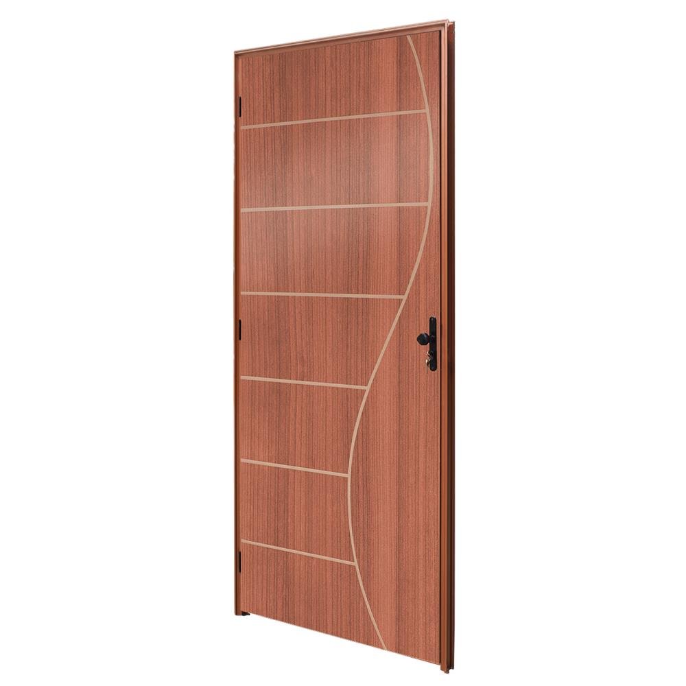 Porta Prensada Modelo CLM Mogno 80X210 Desenhada 02 com Batente ...