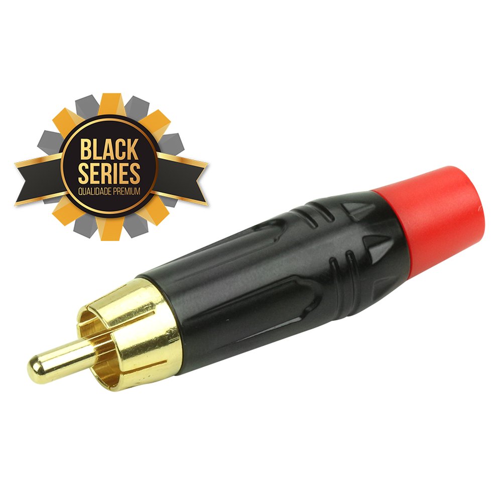 Plug RCA Black Series - 4MM Vermelho - Macho | Martins Atacado