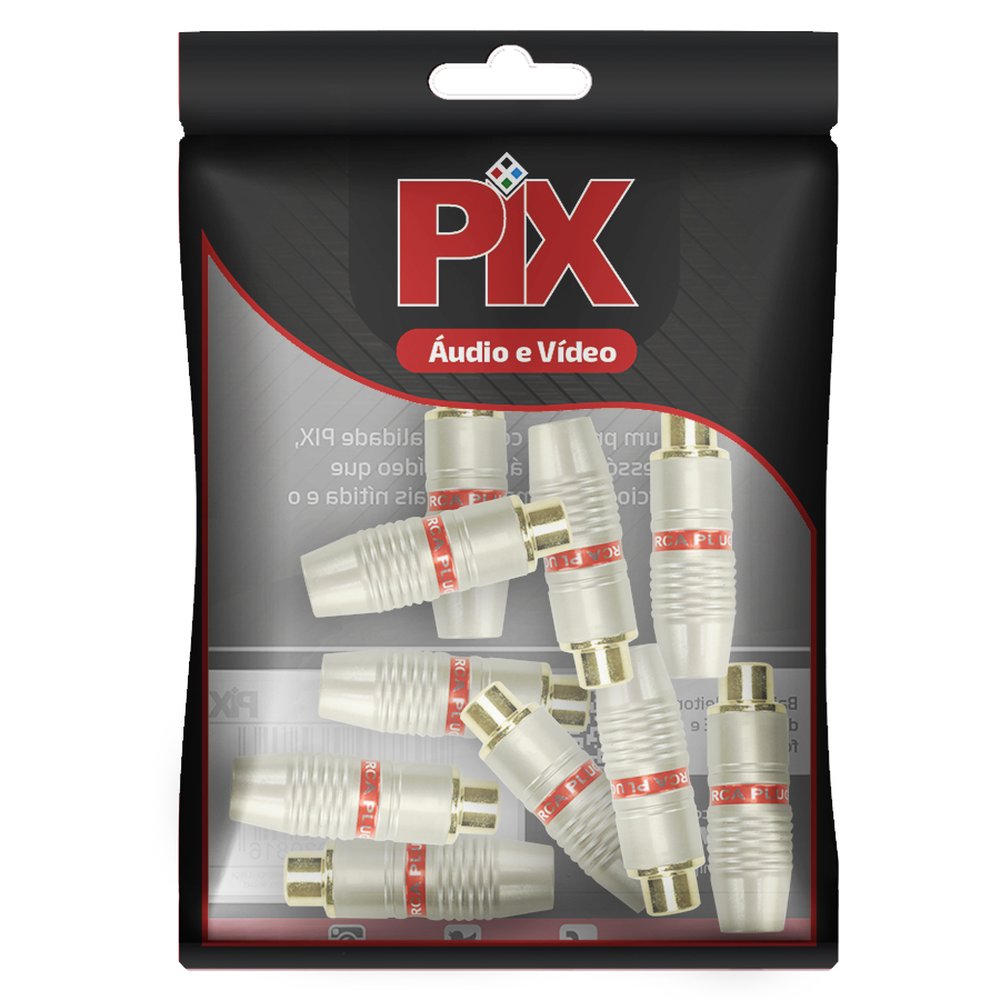 Jack RCA Modern - 6MM Profissional - Ponta Gold Fêmea - Vermelho ...