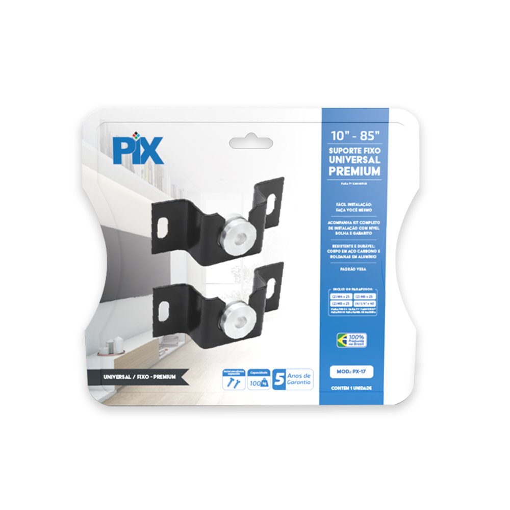 Suporte TV Fixo Universal 10"a 85" ( Premium ) - Blister - Marca PIX | Martins Atacado
