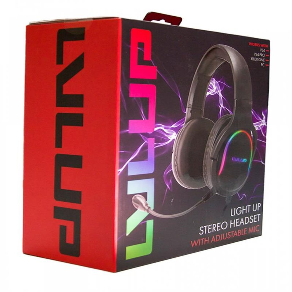 Gaming Headset Light Up Stereo Level UP Para Xbox, PS, Switch, PC E ...