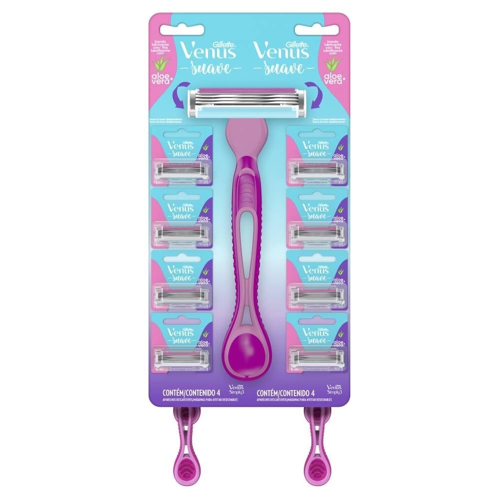 Aparelho Gillette Venus Simply 3 Feminino Descartável Embalagem com 8 ...
