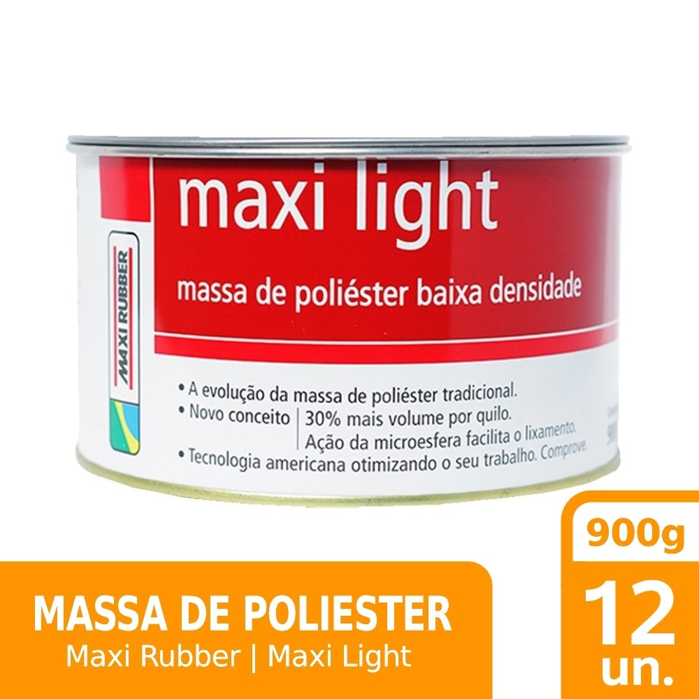 Massa de Poliéster Maxi Light 900ml - Embalagem com 12 Unidades ...