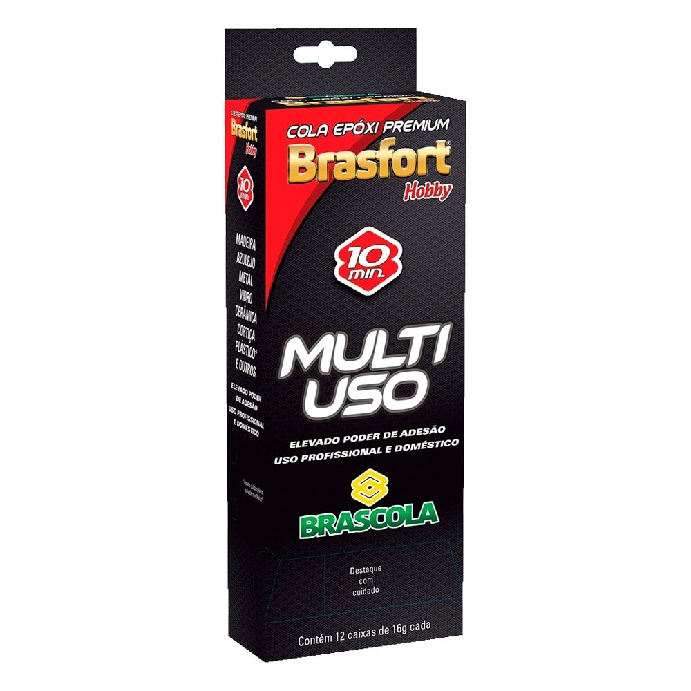 Cola Epóxi Premium Brasfort Hobby 10 Minutos 16G - Embalagem com 12 ...