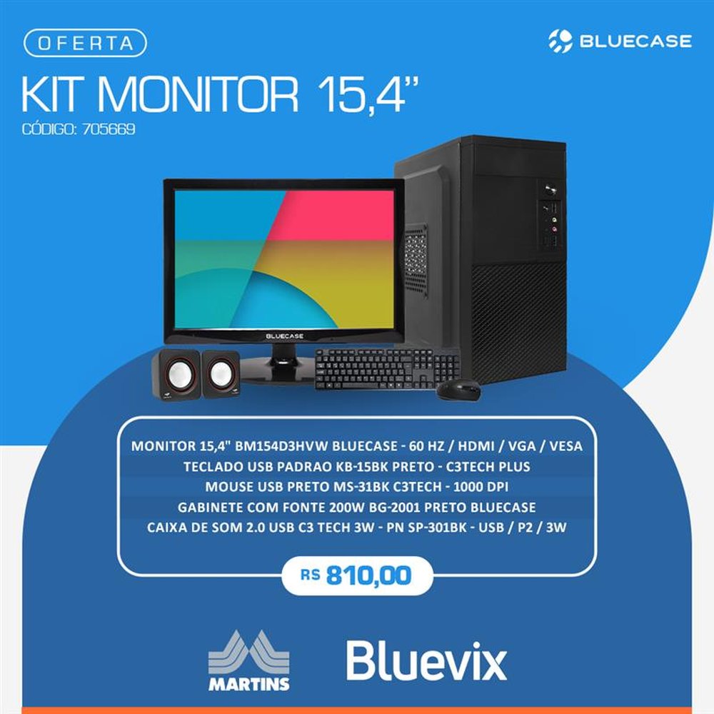 Kit Computador Completo Core I3, 4GB, 500gb 2,5", Windows 10 Pro Trial ...