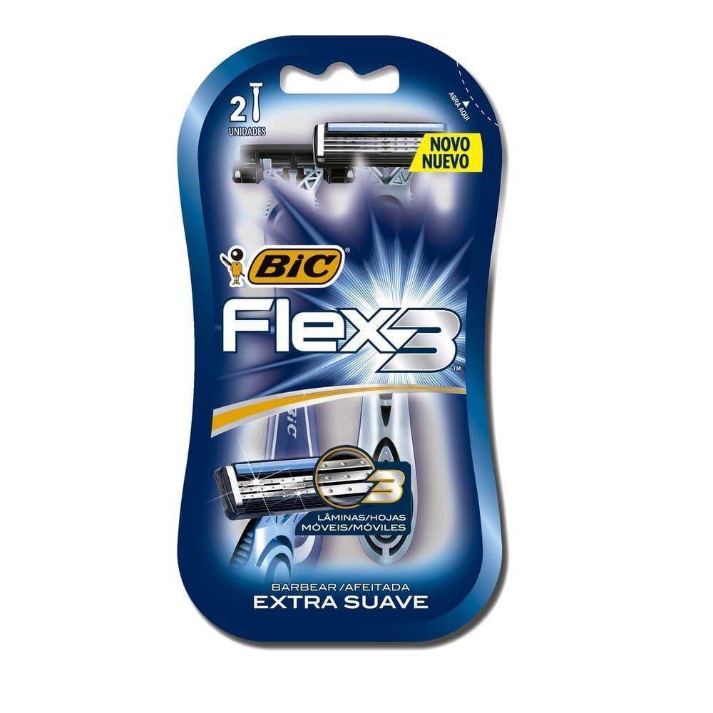 Aparelho Bic Flex 3 Extra Suave Embalagem com 2 Unidades | Martins Atacado