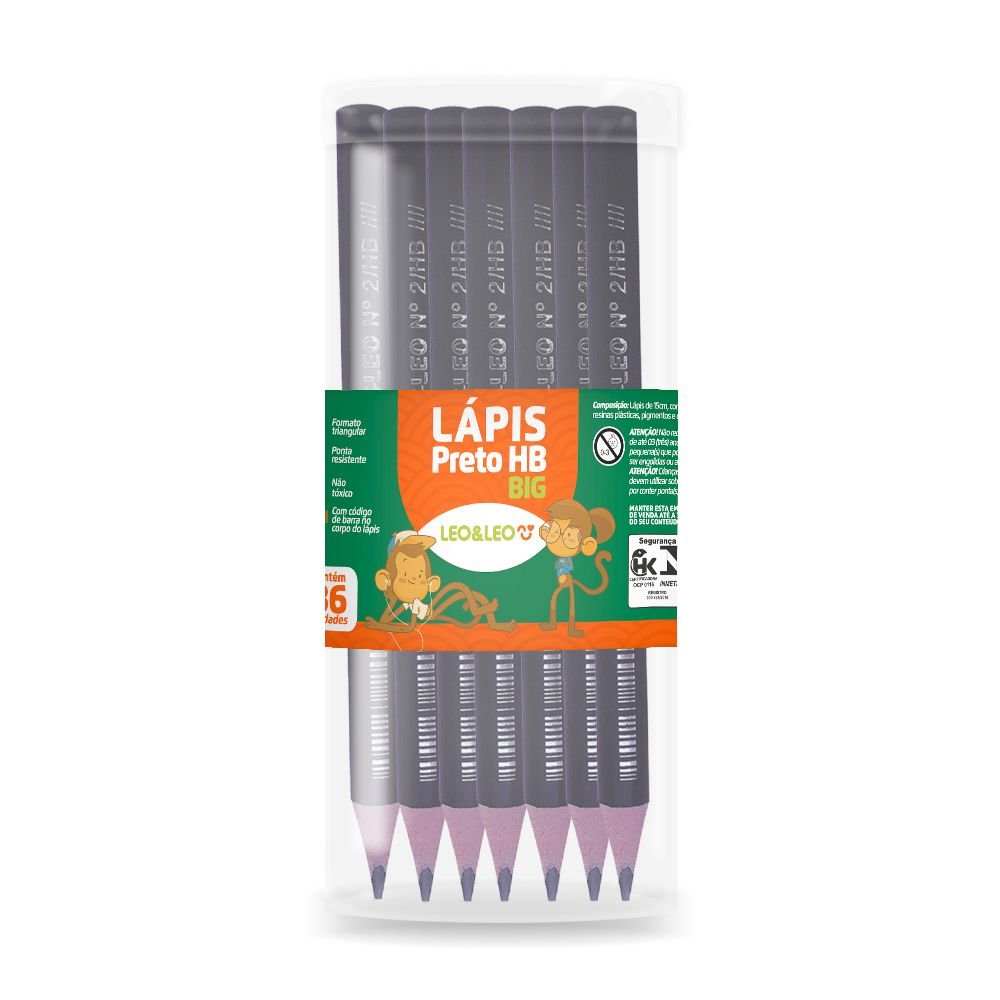 Lapis Grafite Hb Resina Triangular Big Jumbo Preto Leo&leo Leonora 4380 ... Lapis Grafite Hb Resina Triangular Big Jumbo Preto Leo&leo Leonora 4380 ...
