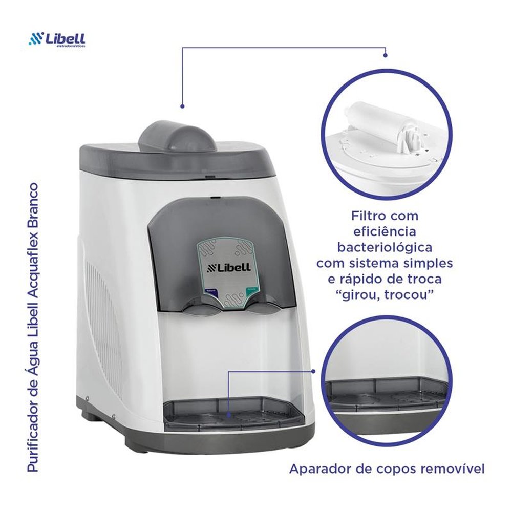 Purificador de Água de Mesa Libell AcquaFlex com Compressor Branco 220V ...