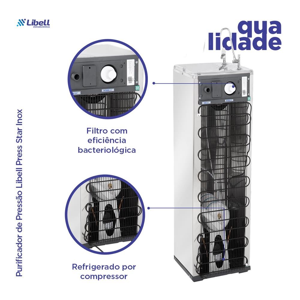 Purificador de Água de Pressão Libell Press Star com Compressor Inox ...
