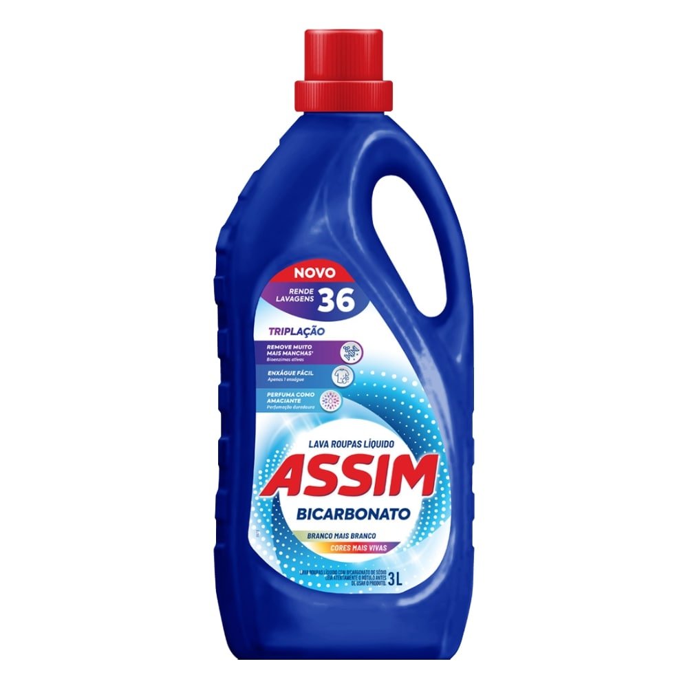 Sabão Líquido Assim Bicarbonato 3l - Embalagem com 4 Unidades | Martins ...