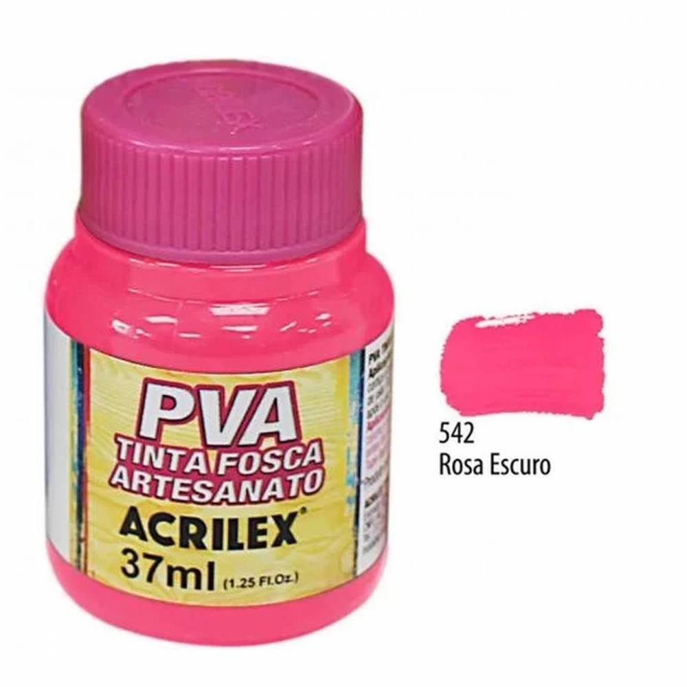 Tinta PVA Fosca Acrilex 37ml Rosa Escuro | Martins Atacado