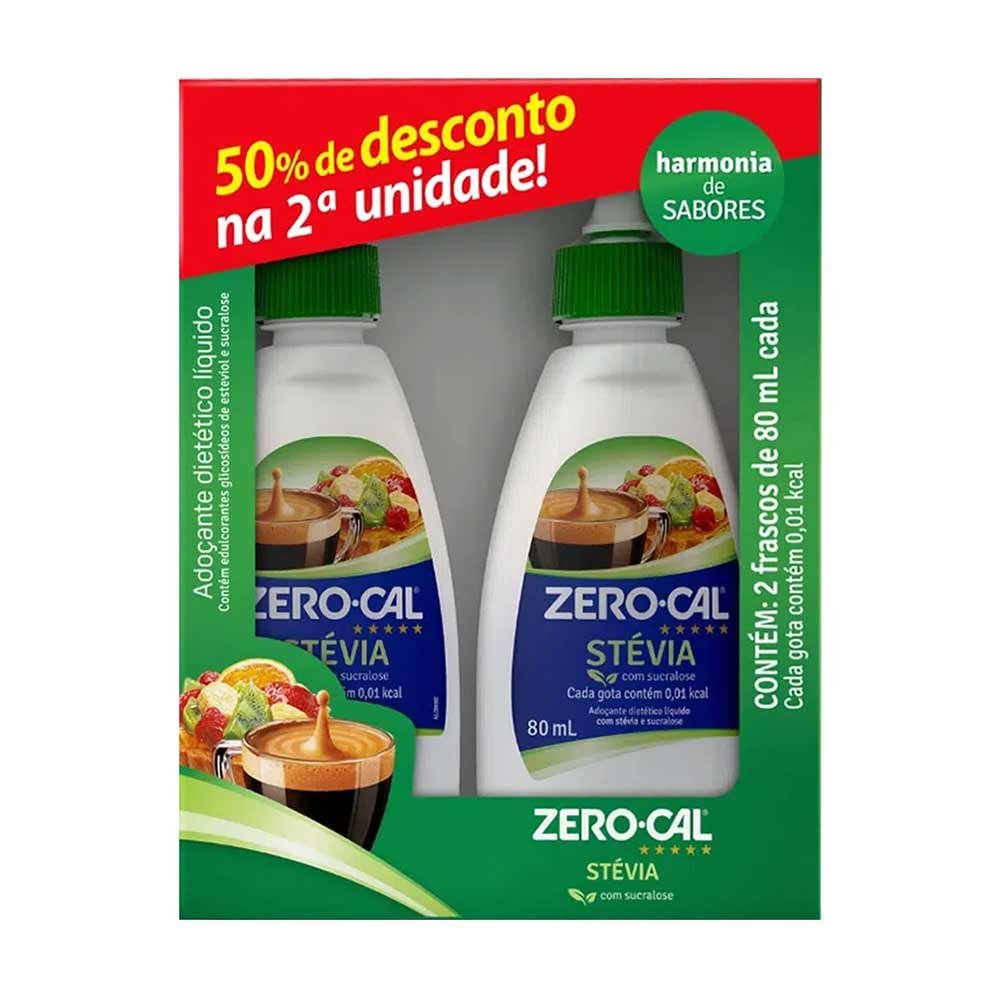 Zero Cal Stevia 2X80Ml 50%2A Un | Martins Atacado