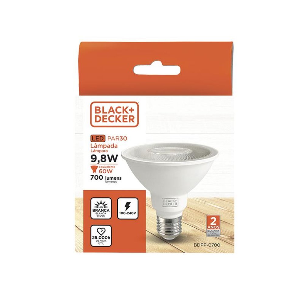 Lampada LED Black+Decker PAR30 9.8W 6500K Branca | Martins Atacado
