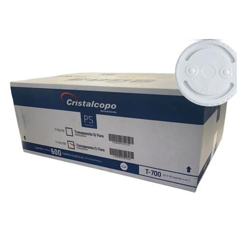 Tampa Ps Para Copo 770Ml Cristalcopo 20X30 Transparente - T-700 Tr ...