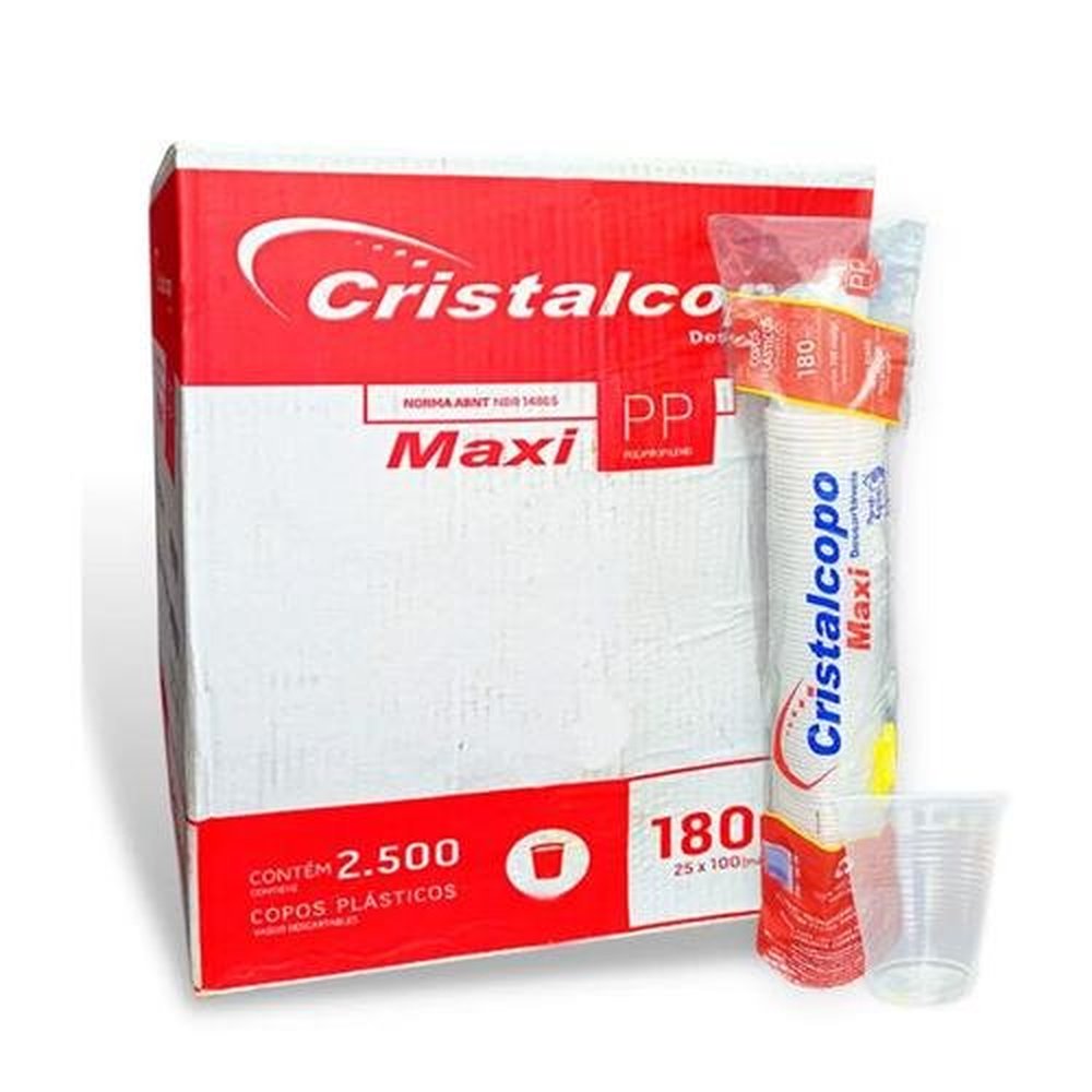 Copo Descartavel Cristalcopo Pp 180Ml Transparente 25X100 | Martins Atacado