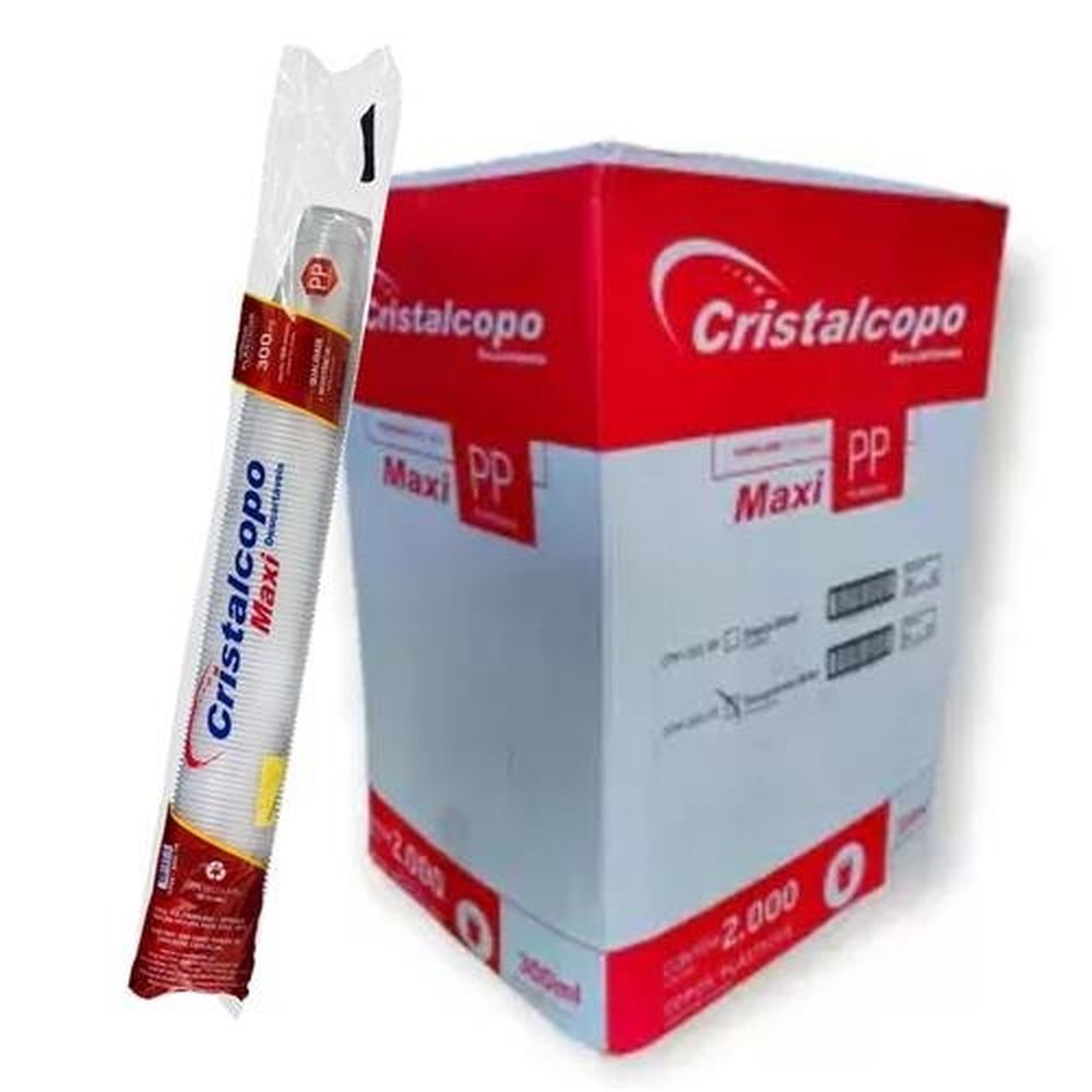 Copo Descartavel Cristalcopo Pp 300Ml Transparente 20X100 - Cpm -300 Tr | Martins Atacado