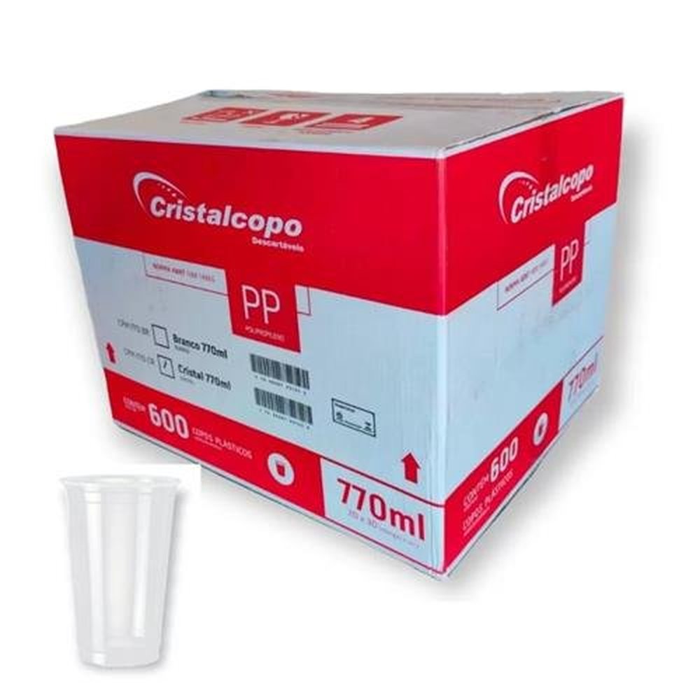 Copo Descartavel Cristalcopo Pp 770Ml transparente 20X30 - Cpm -770 Cr | Martins Atacado