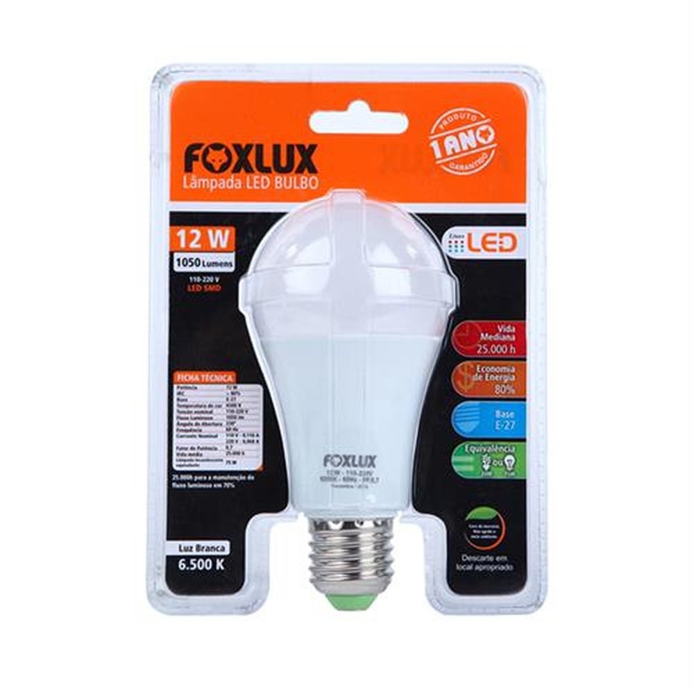 Lampada Led 12W 6500K Foxlux C10 | Martins Atacado