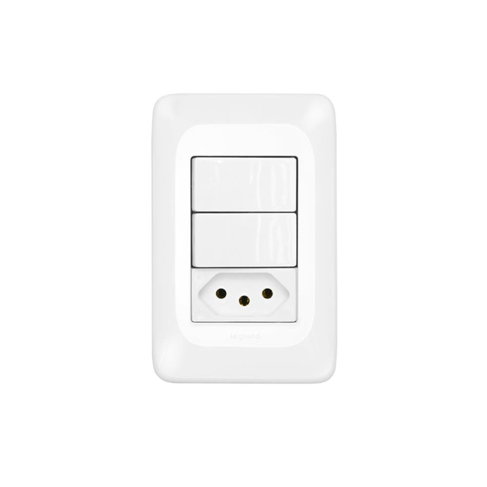 Interruptor 2 Simples + 1 Tomada 2X4 10A Branco Legrand C5 | Martins ...