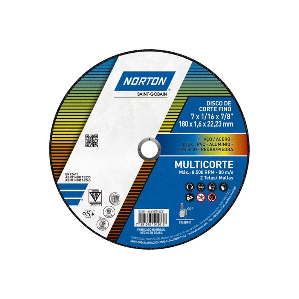 Disco Corte 7X1,6 Multicorte Norton | Martins Atacado
