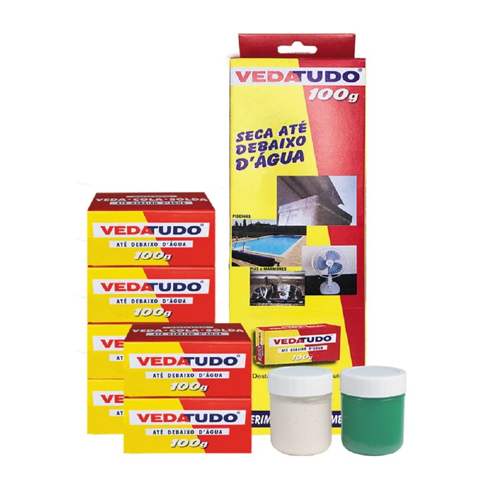 Cola Massa Cinza 100Gx06 Vedatudo Epoxi | Martins Atacado
