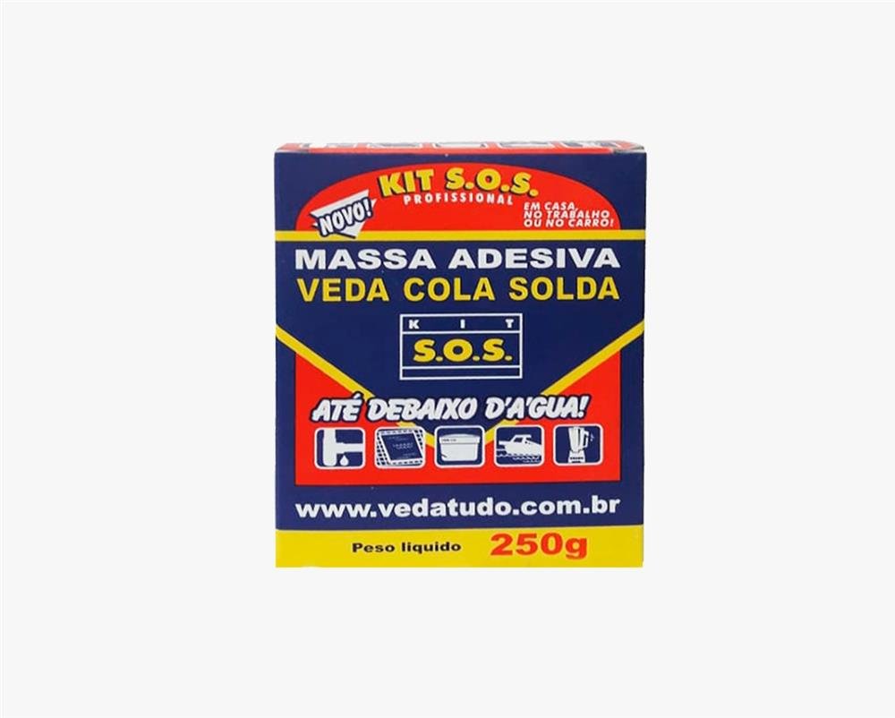 Cola Massa Cinza 250G Vedatudo Sos Epoxi | Martins Atacado
