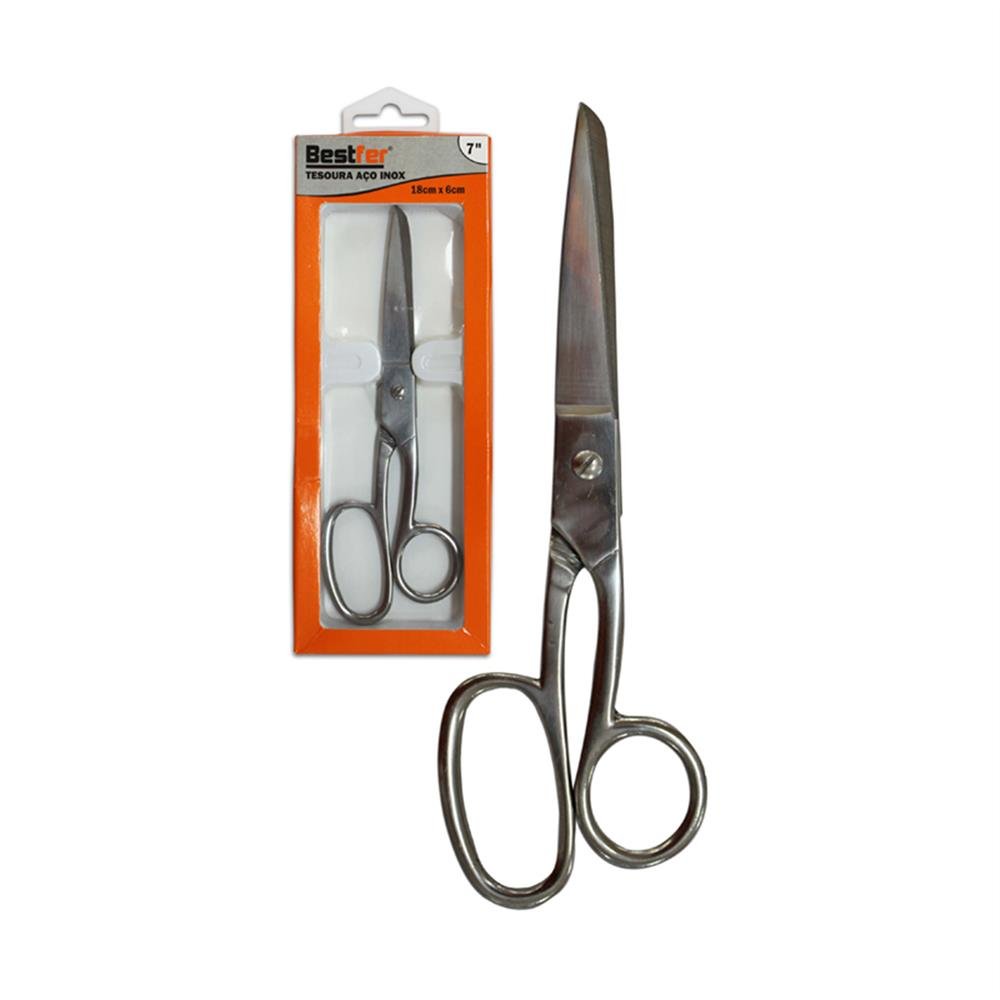 Tesoura Aço Inox 18Cm Bestfer | Martins Atacado