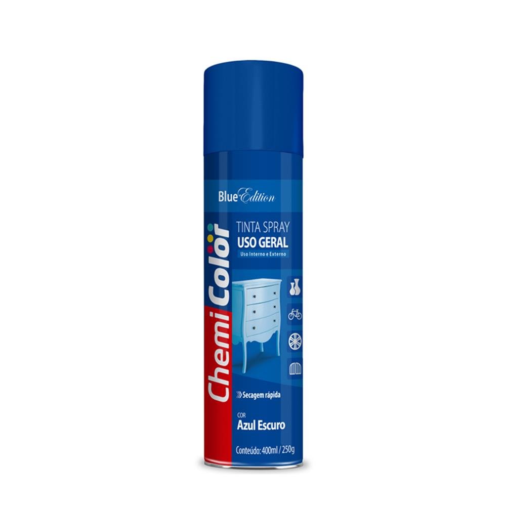 Tinta Spray Azul Escuro 6X400 Chemicolor | Martins Atacado