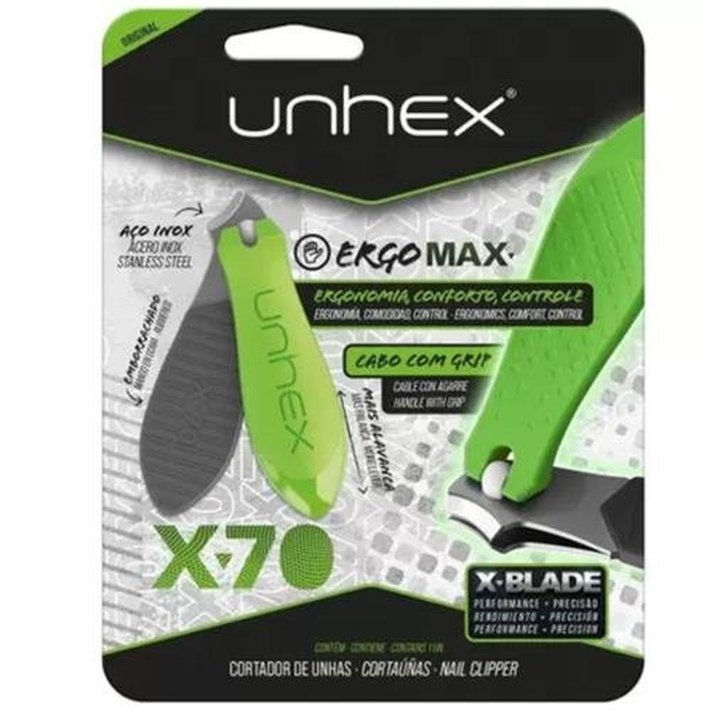 Cortador De Unha Unhex X70 Verde Limao Ergo Max Merheje | Martins Atacado