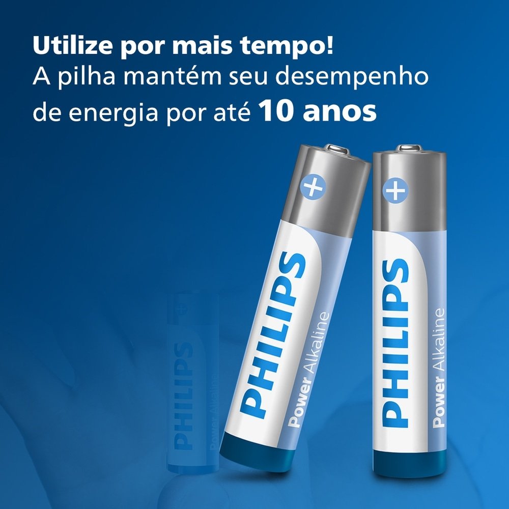 Pilha Philips AAA Alcalina LR03P2B/59 1.5V - Embalagem com 2 Unidades ...