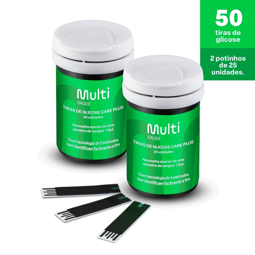 Tiras de Glicemia Care Plus Caixa com 50unidades Multi Saude - HC489 | Martins Atacado