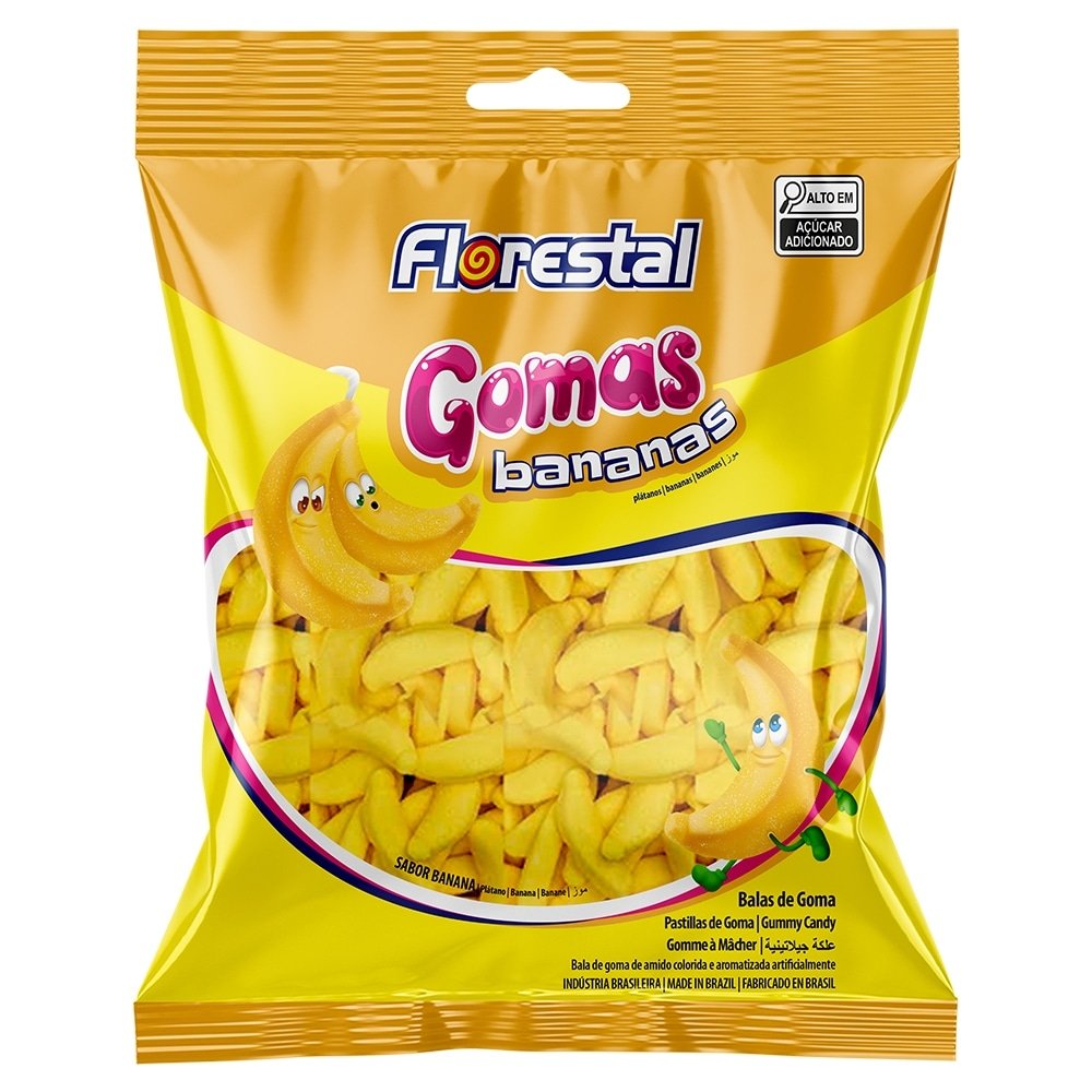 Bala Florestal Goma Bananas 200g | Martins Atacado