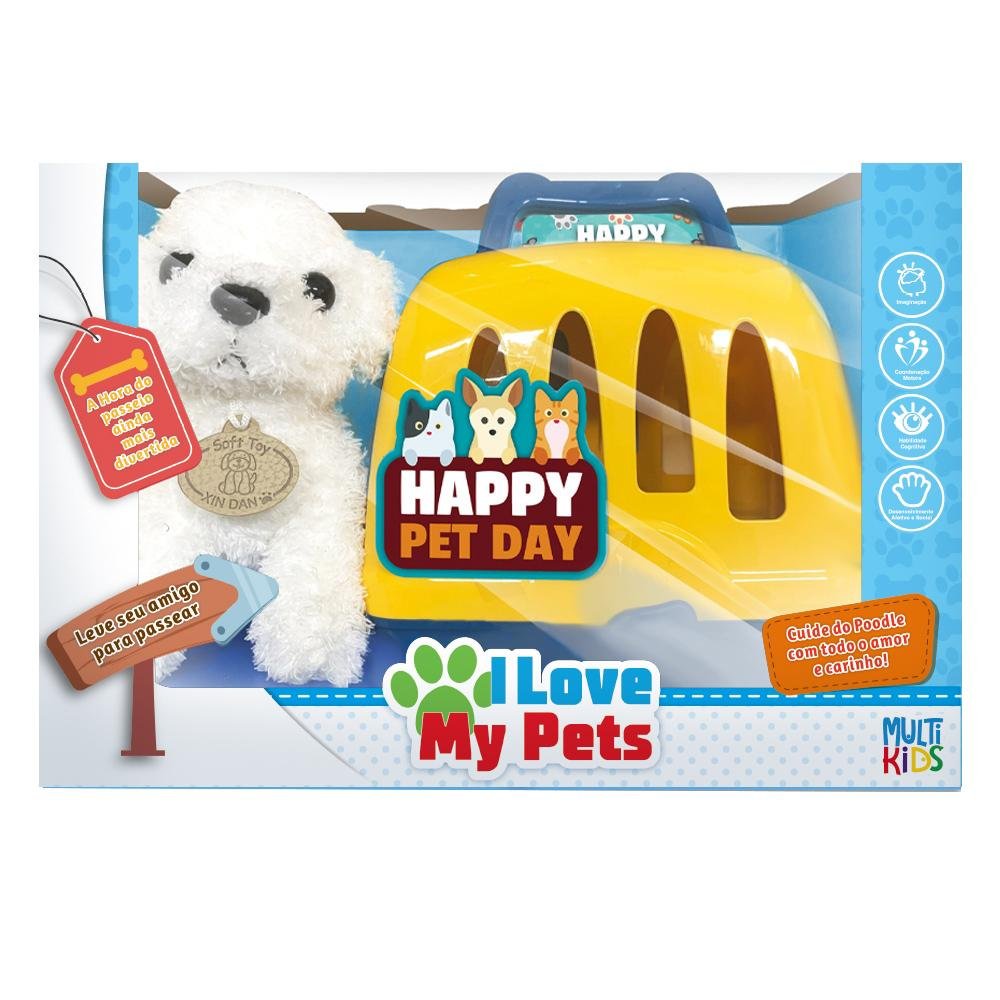 Pelucia I Love My Pets com Caixinha de Transporte Multikids - BR1742 ...