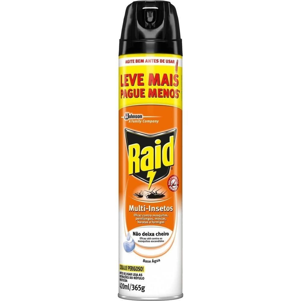 Inseticida Aerosol Raid Multi Base Agua Nacional 420ml - Embalagem com ...