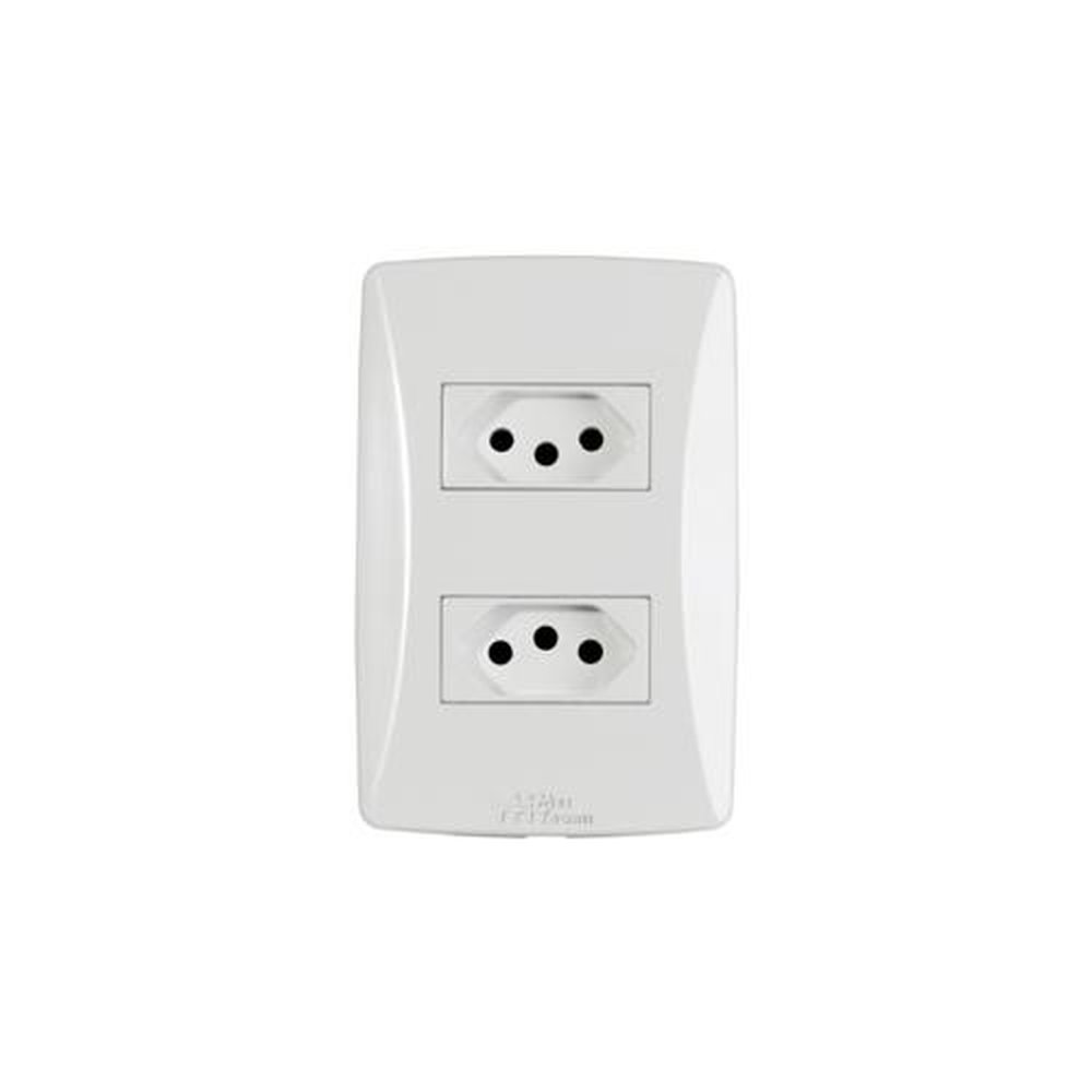 Tomada Dupla Petra 2P 20A com Placa Mectronic | Martins Atacado