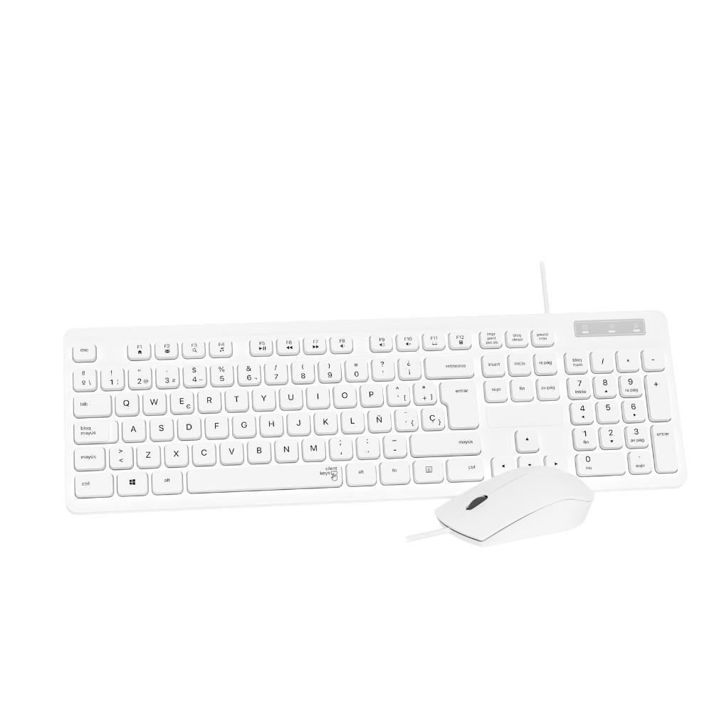 Kit Teclado + Mouse com Fio Branco Brazil PC | Martins Atacado