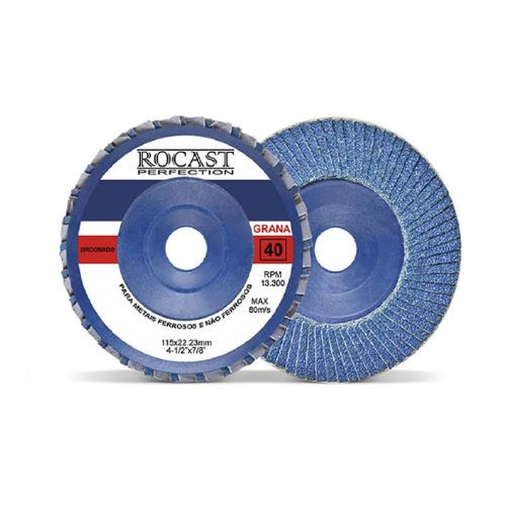 Disco De Lixa FlapDisc Zirconado 115 X 22Mm - Grão 120 Rocast | Martins ...