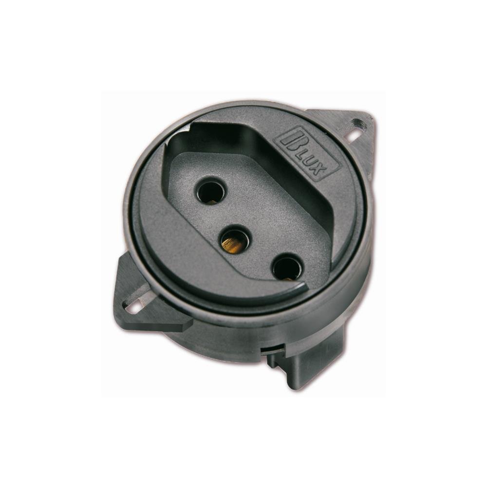 Tomada 2P+T 10A Sem Placa Para Piso Preto Blux | Martins Atacado