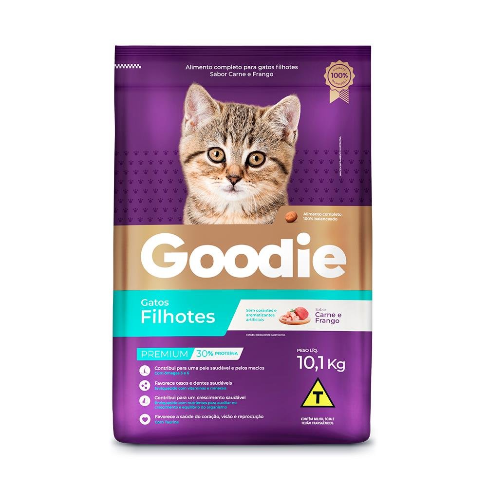 Ração Premium Goodie Gato Filhote Carne e Frango 10,1kg | Martins Atacado