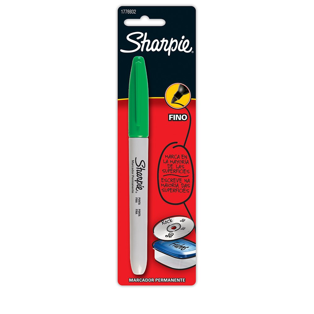 Marcador Permanente Sharpie Fina Verde Blister com 1 unidade | Martins ...
