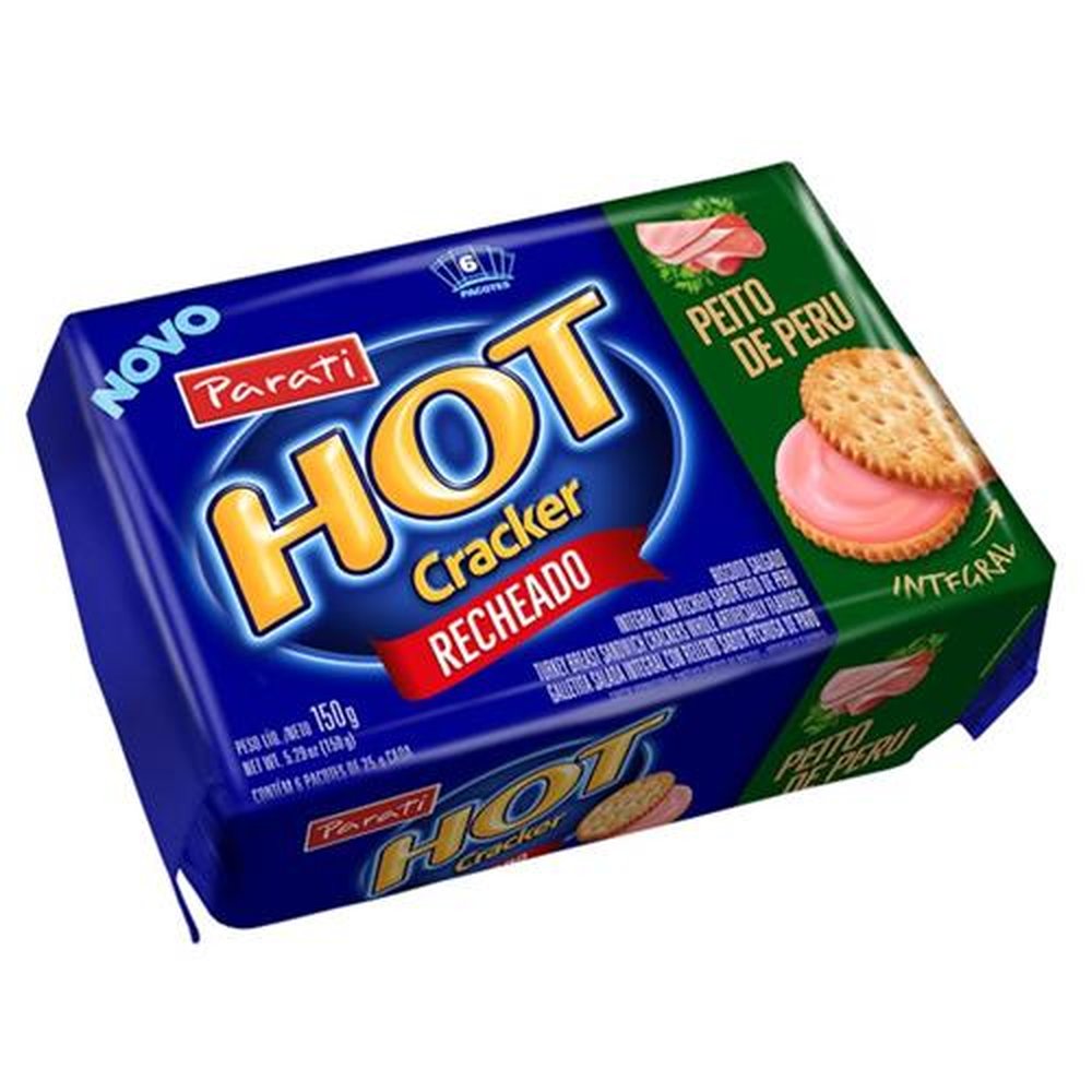 Biscoito Recheado Hot Cracker Integral Peito Peru 150G | Martins Atacado