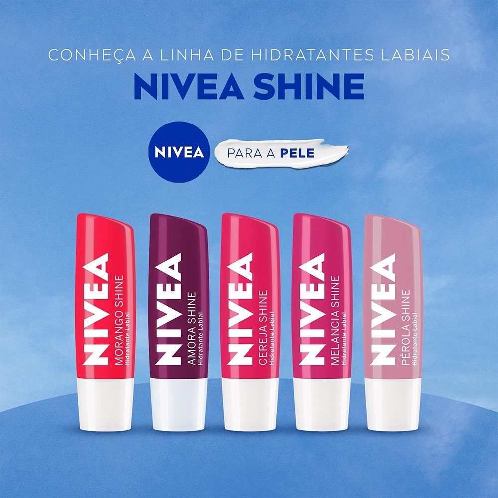 Protetor Labial Nivea Hidratante Cereja Shine 4,8g | Martins Atacado