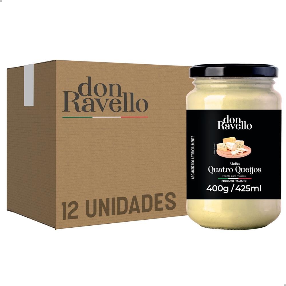 Molho Quatro Queijos Don Ravello 400G Caixa Com 12 Unidades | Martins ...