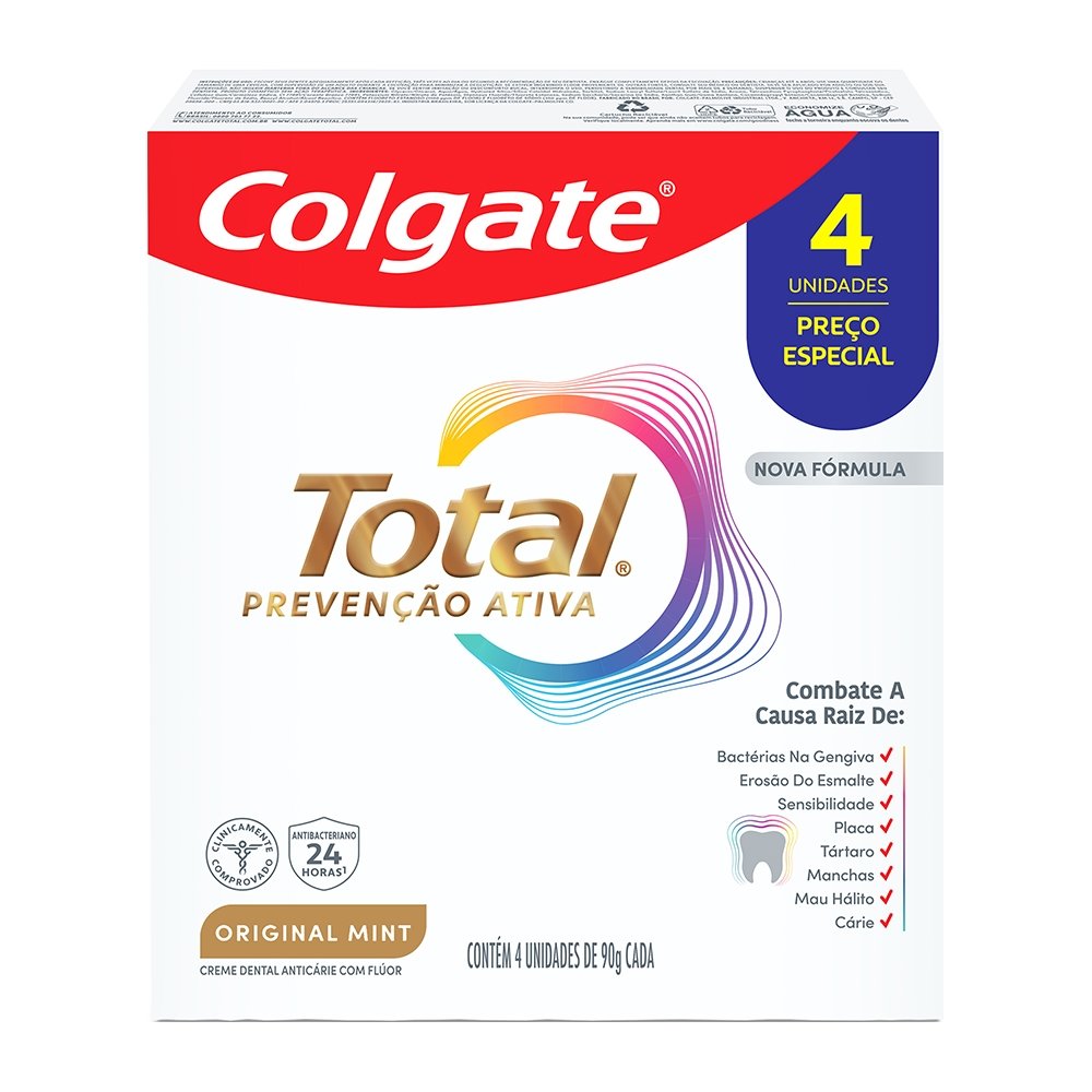Creme Dental Colgate Original Mint Total Prevenção Ativa 90g ...