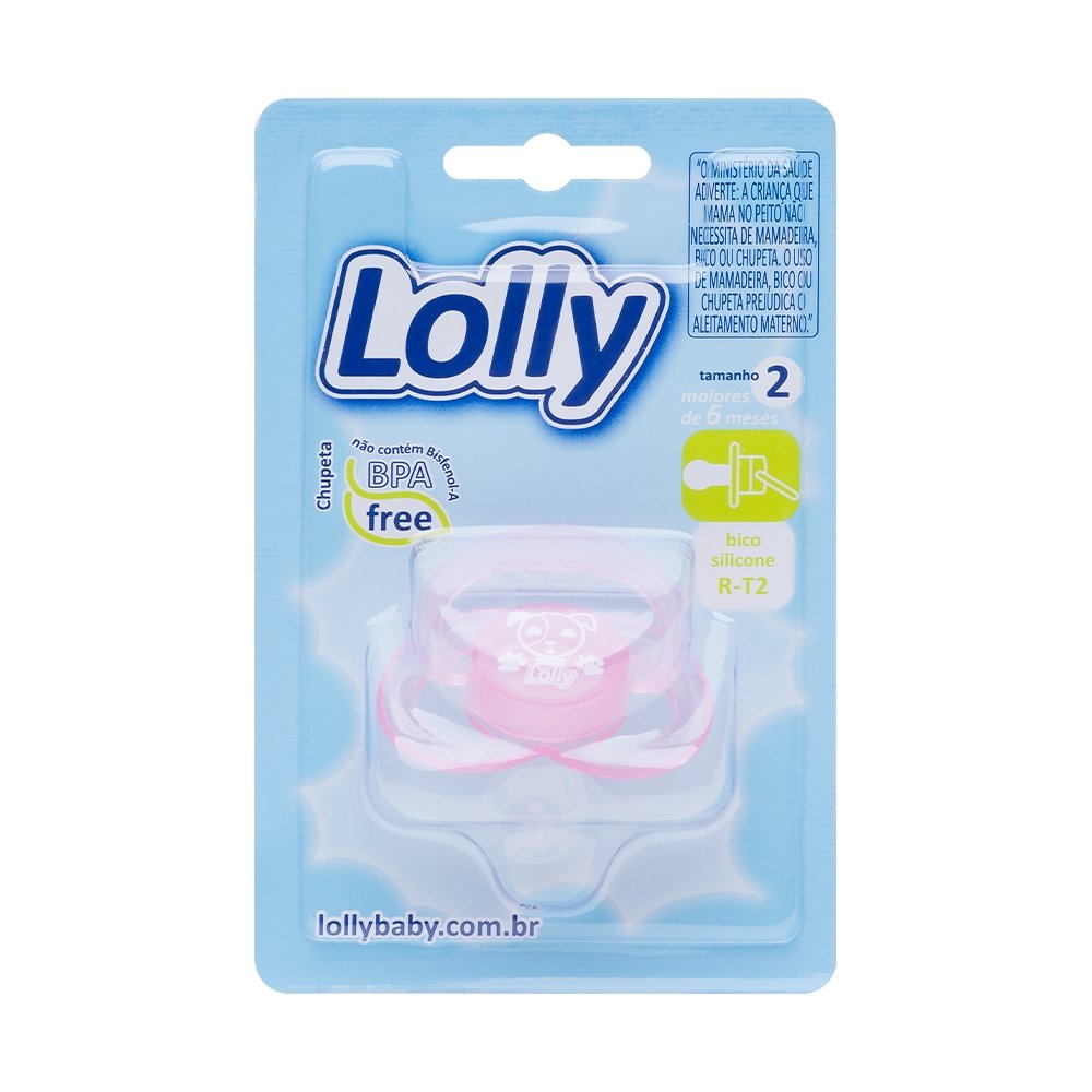 Chupeta Lolly Rosa Tamanho 2 Silicone Redondo | Martins Atacado