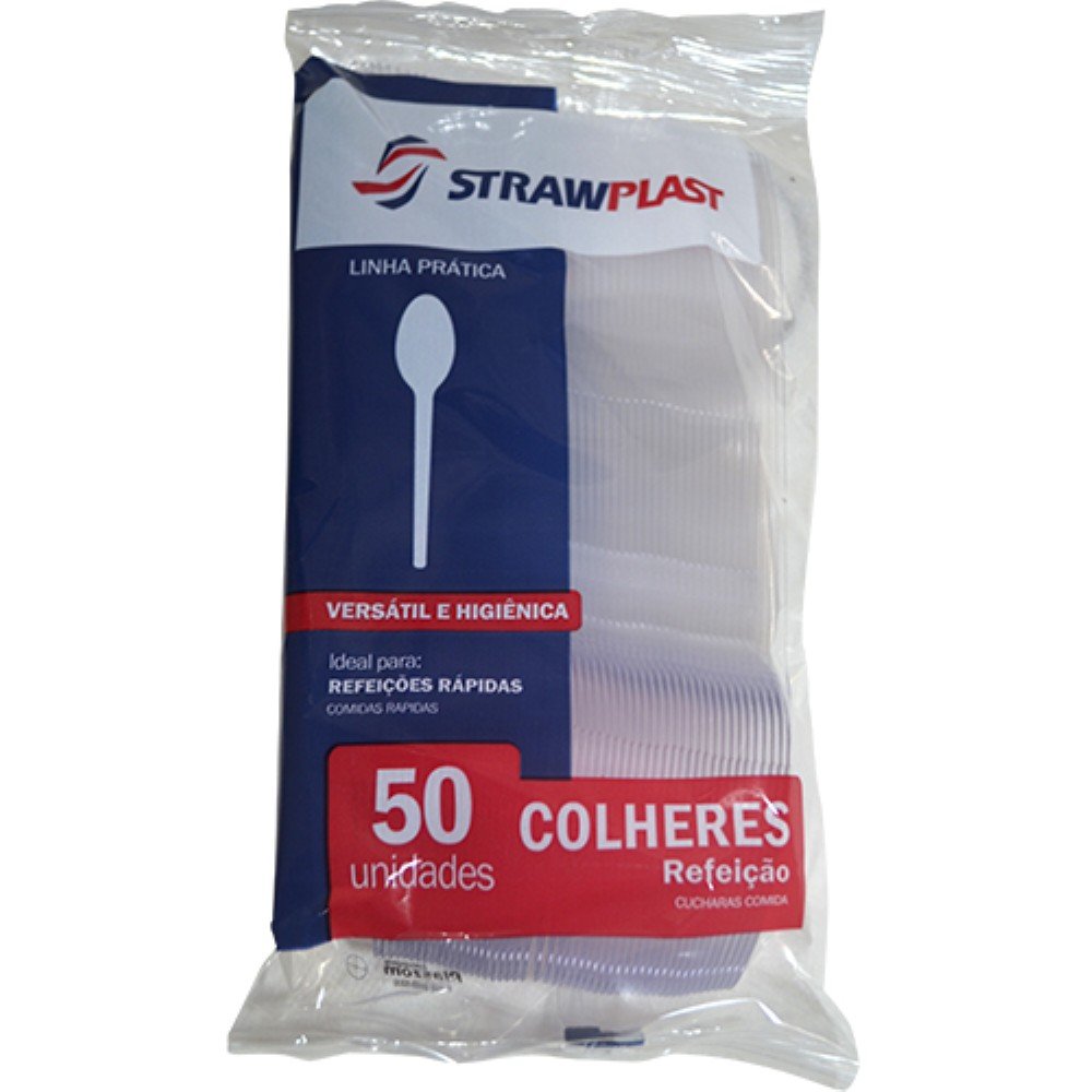 Colher Descartavel Leve Branca Csb602 50 Unidades Strawplast | Martins ...